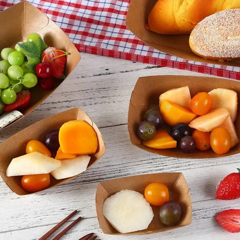 Kraft Paper Boat Shape Food Box